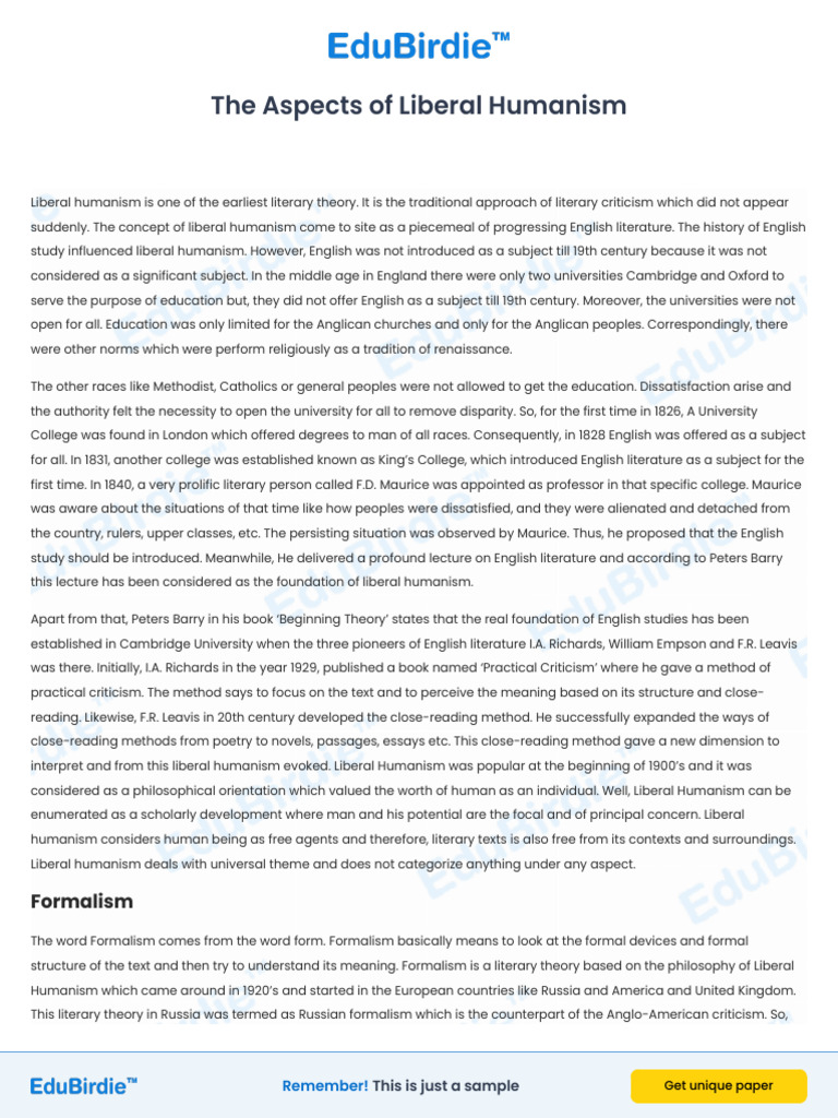 The Aspects of Liberal Humanism | PDF | Semiotics | Liberal Arts Education