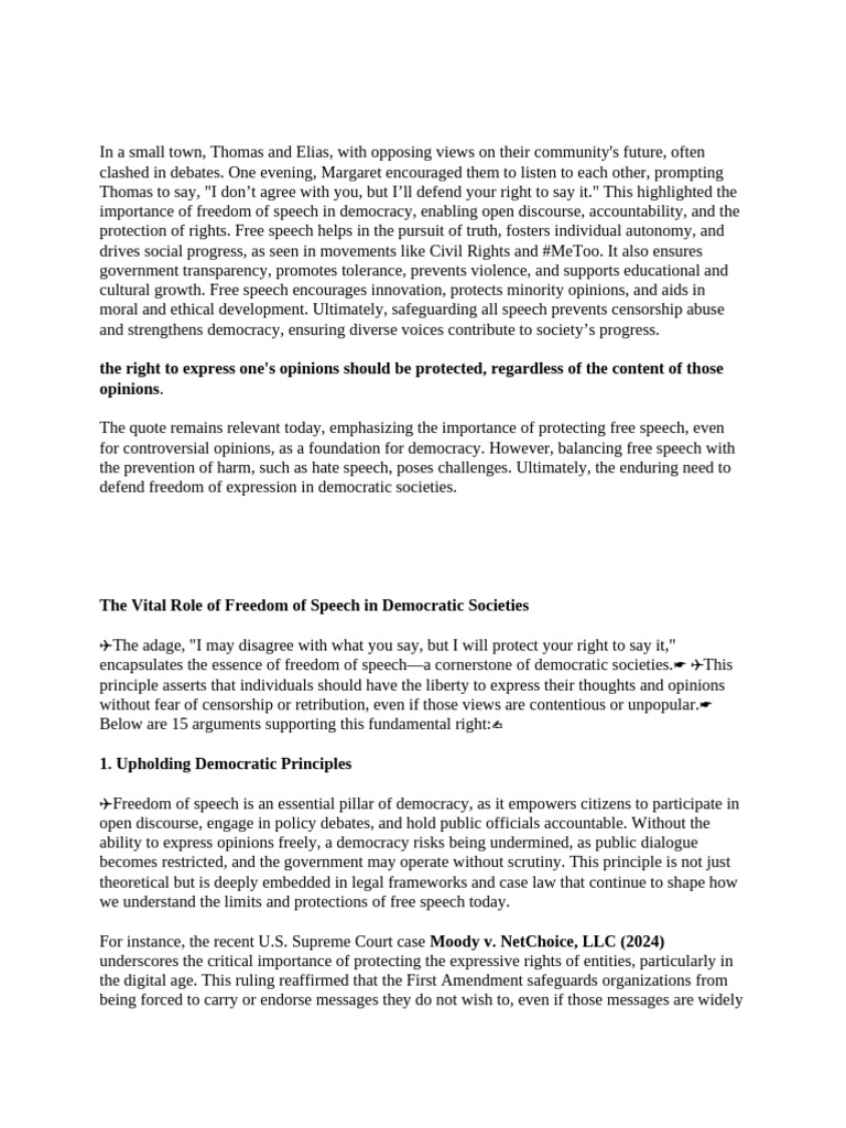 freedom of speech | PDF | Freedom Of Speech | Democracy