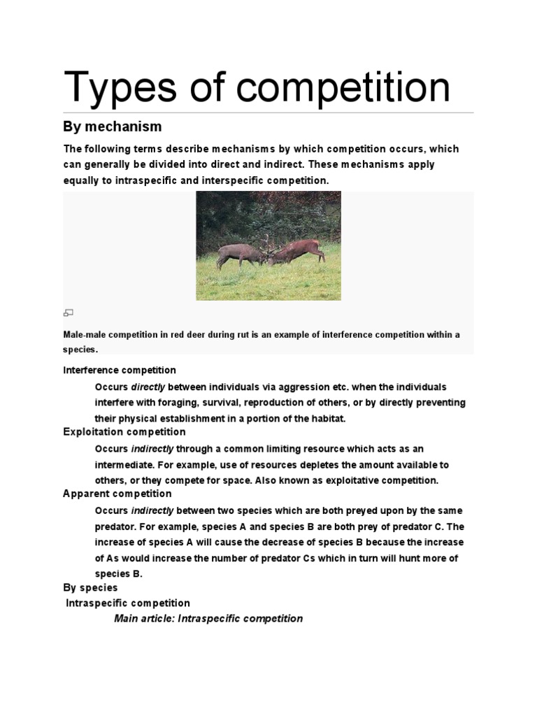 Types of Competition | Ecological Restoration | Community Ecology