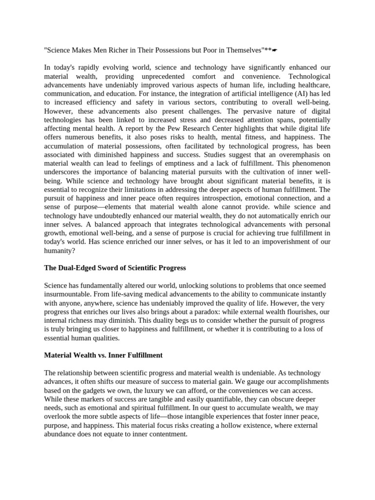 science makes men | PDF | Science | Happiness