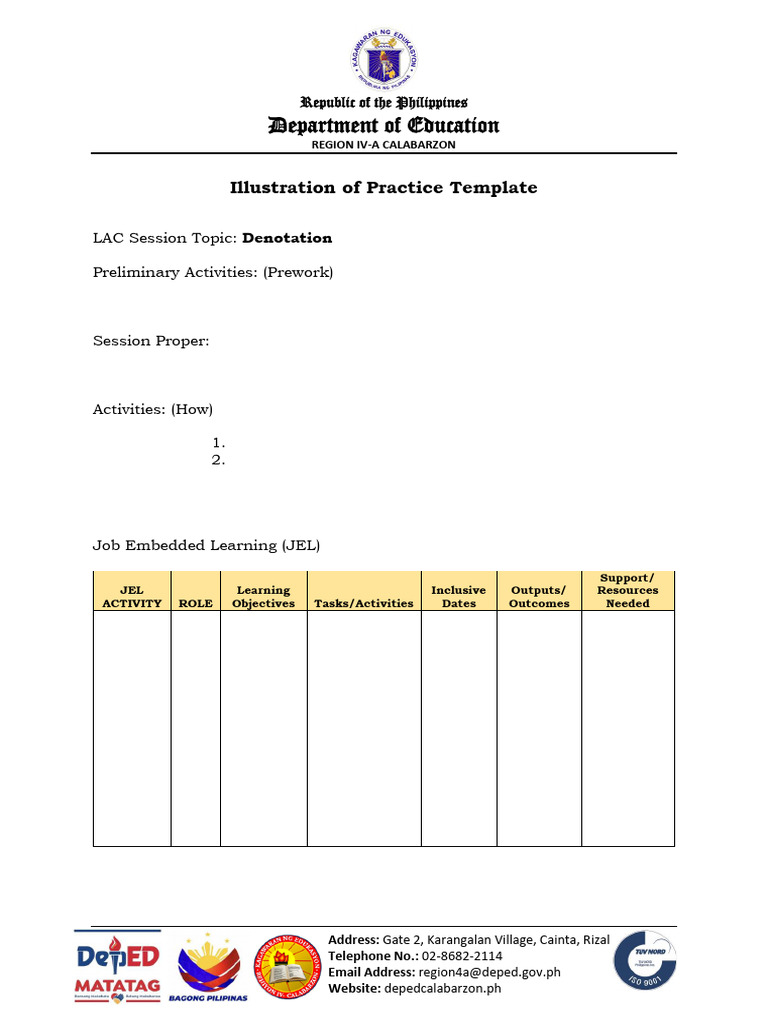 Illustration of Practice Template_Module 1 Session 4 | PDF