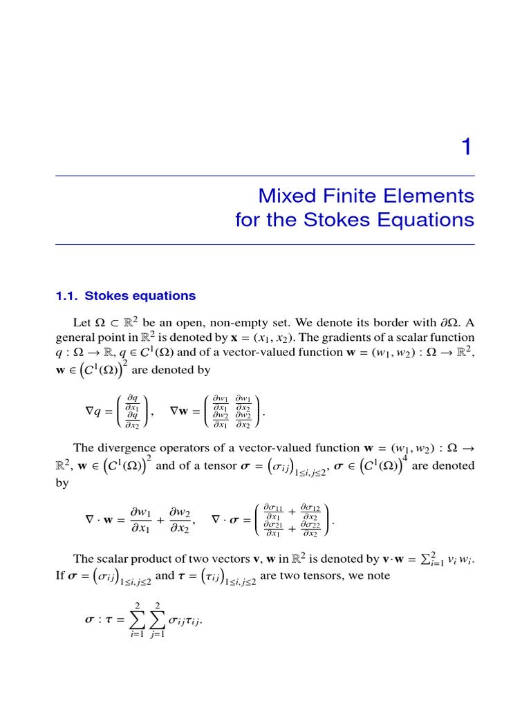 1 - Mixed Finite Elements For - 2017 - Stable Numerical Schemes For Fluids STR | PDF ...