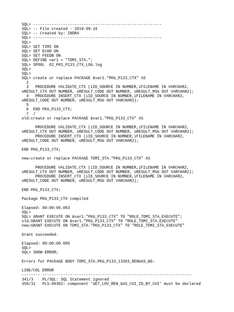 06 PKS P133 F13301 CTX Log | PDF | Pl/Sql | Computer Programming