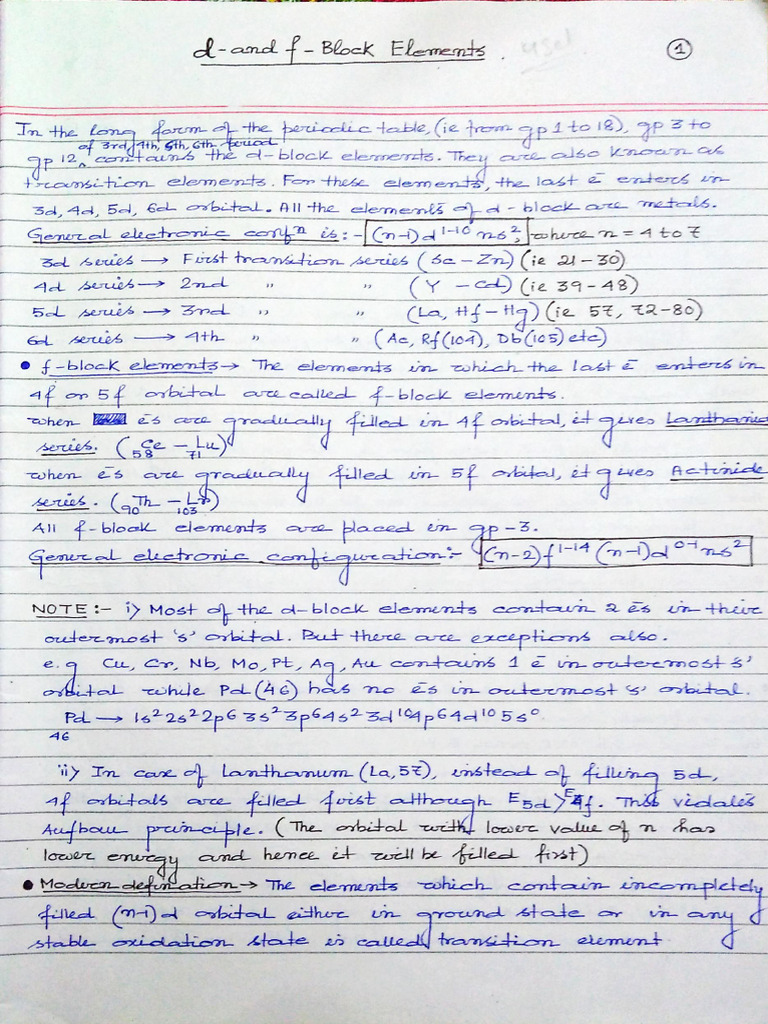 d- block elements. | PDF