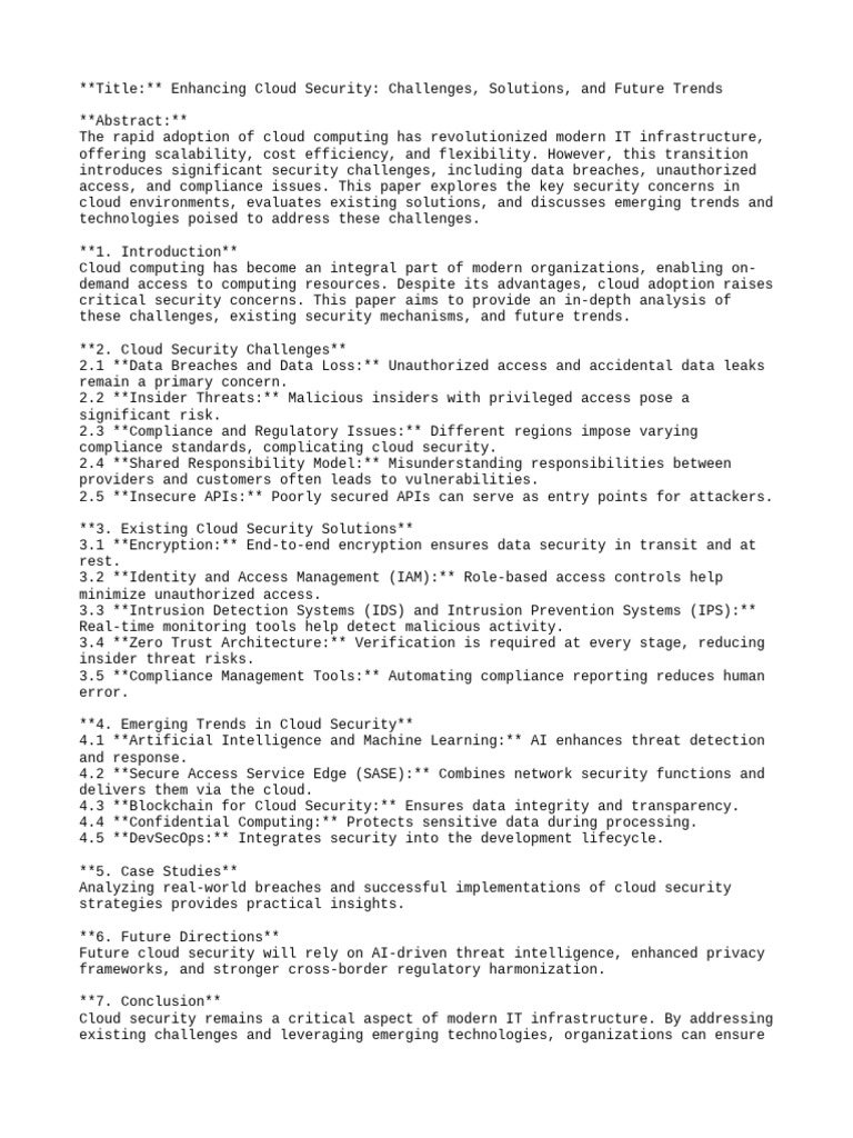 Cloud Security | PDF | Security | Computer Security Cloud Security | PDF | Security | Computer Security