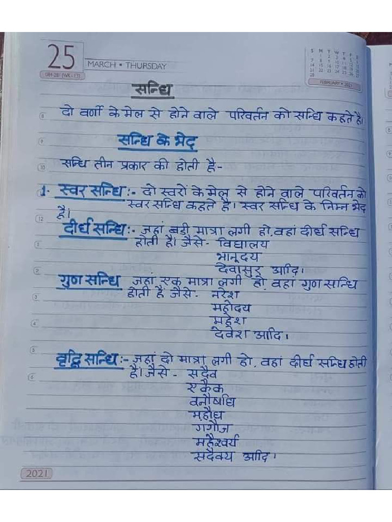 Hindi Handwritten Notes 45444AU | PDF