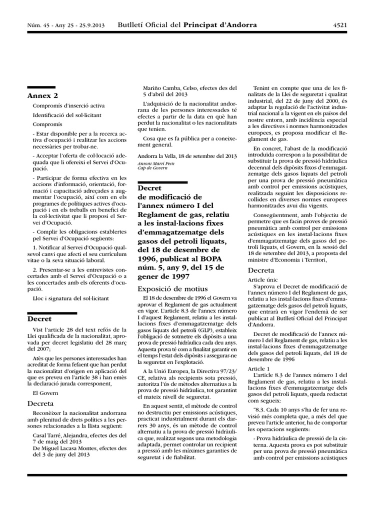 Annex 2: Butlletí Oficial Del | PDF