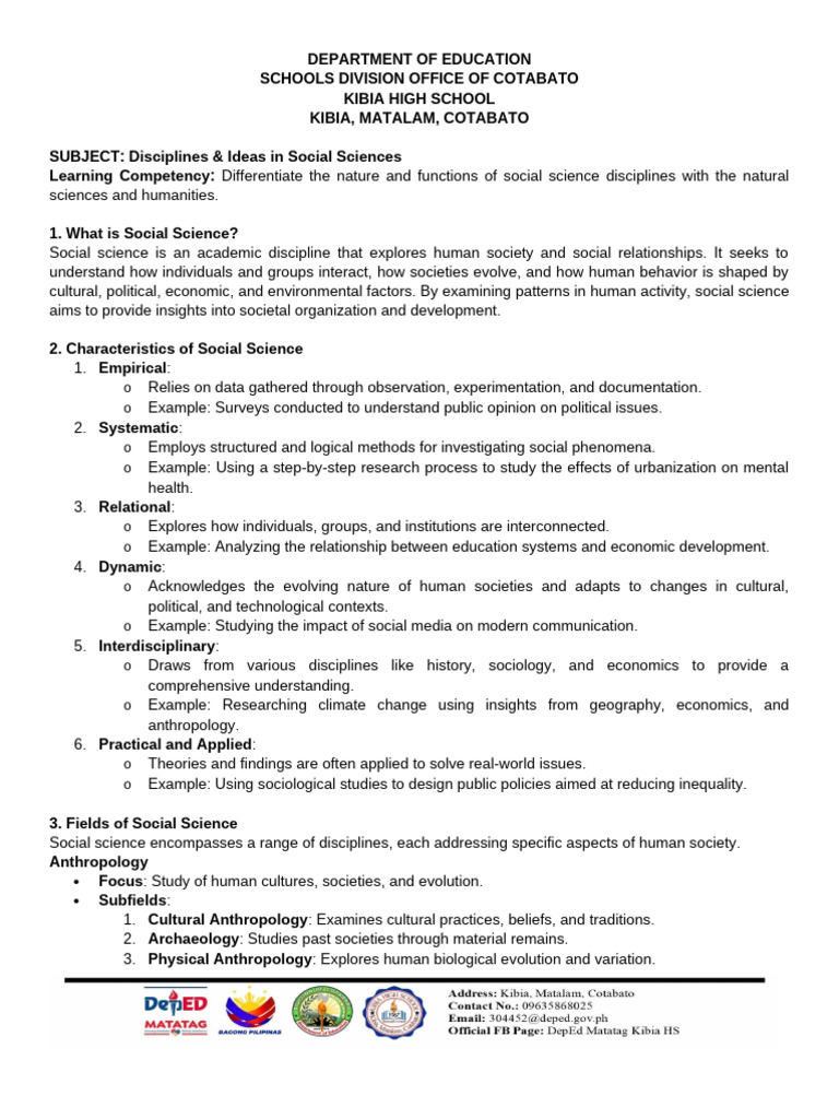 DISS handout.2 | PDF | Social Sciences | Science