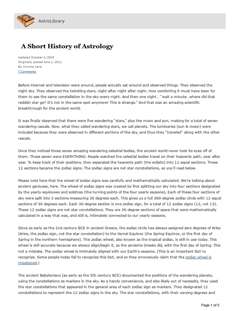 History of Astrology and Horoscopes | PDF | Zodiac | Astrological Sign