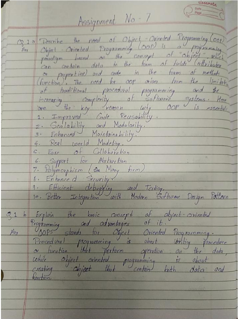 Oops Question Paper Answers | PDF