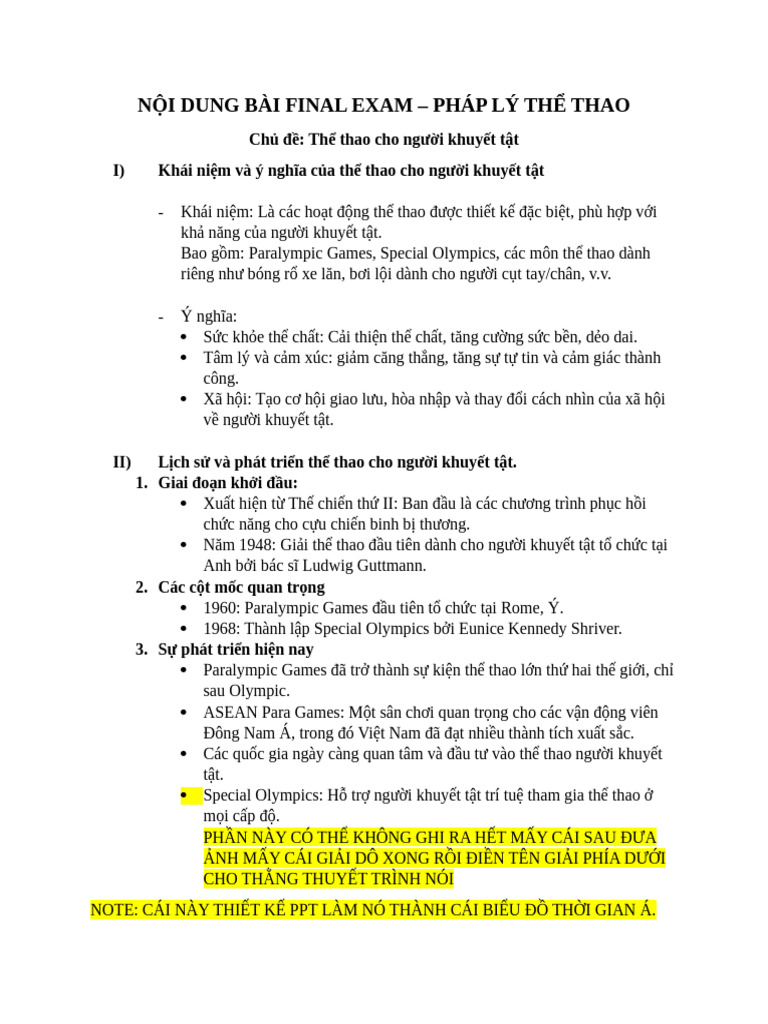 Pháp Lý Thể Thao - Nội Dung - Final | PDF