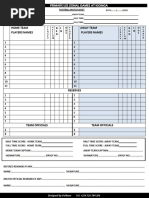 Printable Soccer Score Sheet Template | PDF