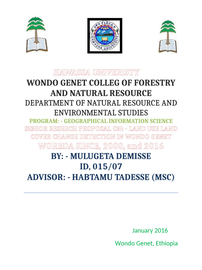 Land Use Change in Wondo Genet (2000-2016) | PDF | Geographic ...