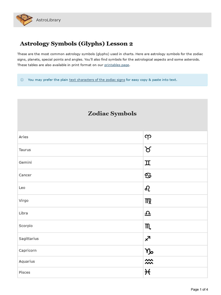 Astrology Glyphs for Beginners | PDF | Planets In Astrology | Astrology