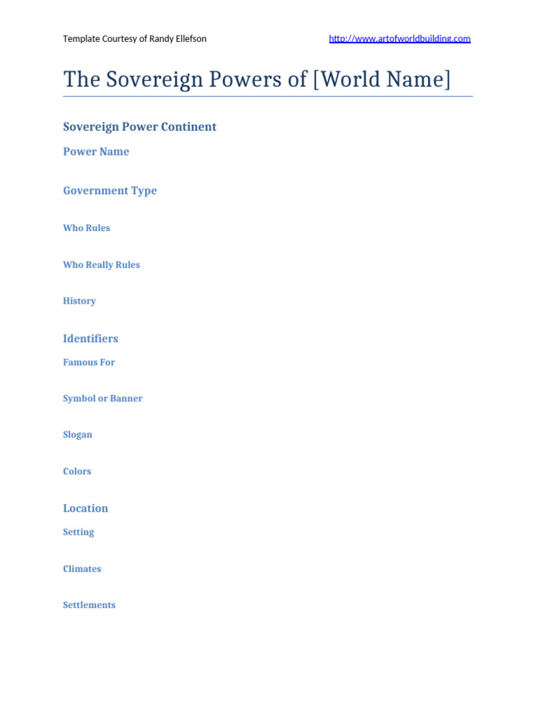 Sovereign Power Template | PDF