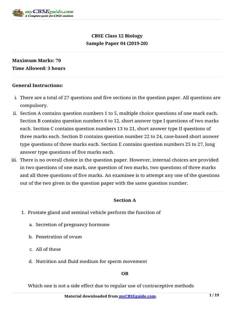 12 Biology sp04 | PDF | Luteinizing Hormone | Ovary
