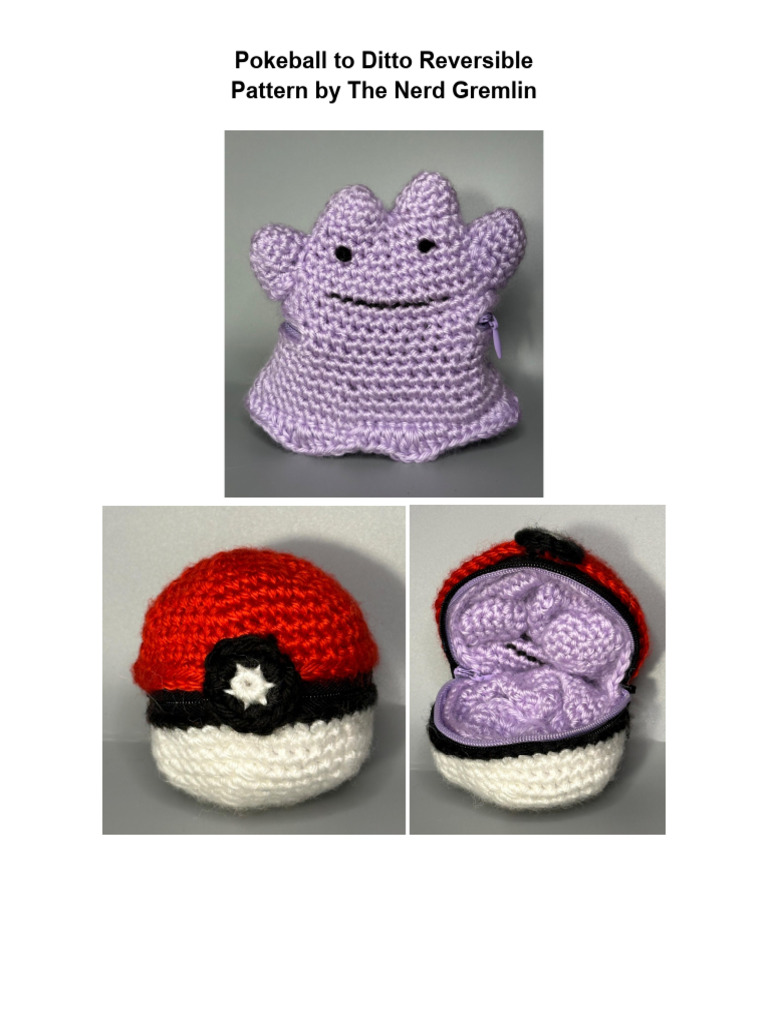 Ditto Reversible Pokemon Pattern | PDF | Crochet | Sewing