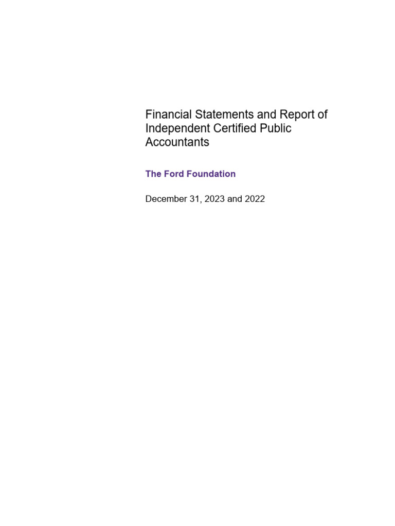 The Ford Foundation 2023 Audited Financial Statements | PDF | Swap ...
