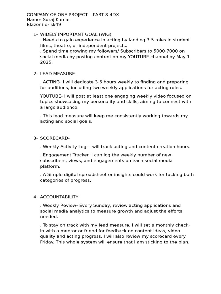 Company of One Project - Part 8 - 4DX-1 | PDF