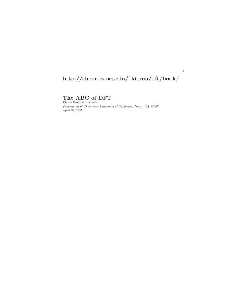 ABC of DFT | PDF | Density Functional Theory | Quantum Mechanics