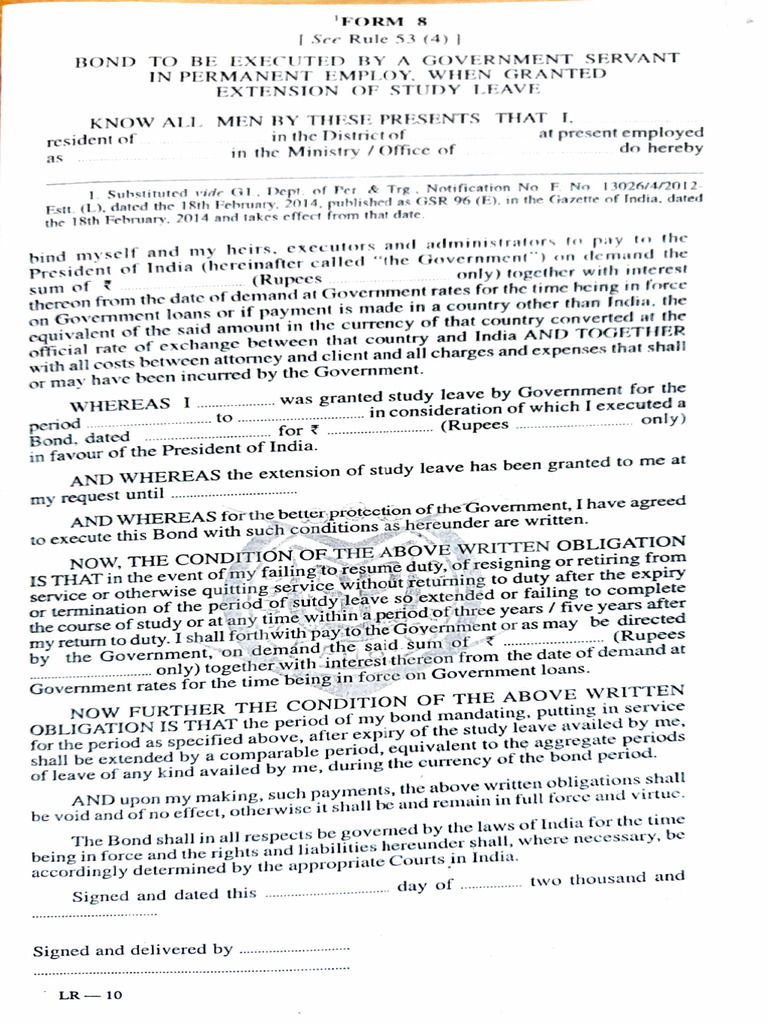 Bond in Extension of Study Leave | PDF | Bonds (Finance) | Private Law