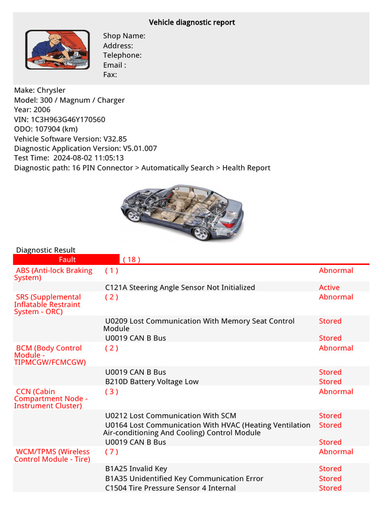 Chrysler 300 Diagnostic Report 2024 | PDF | Amplifier | Power Supply