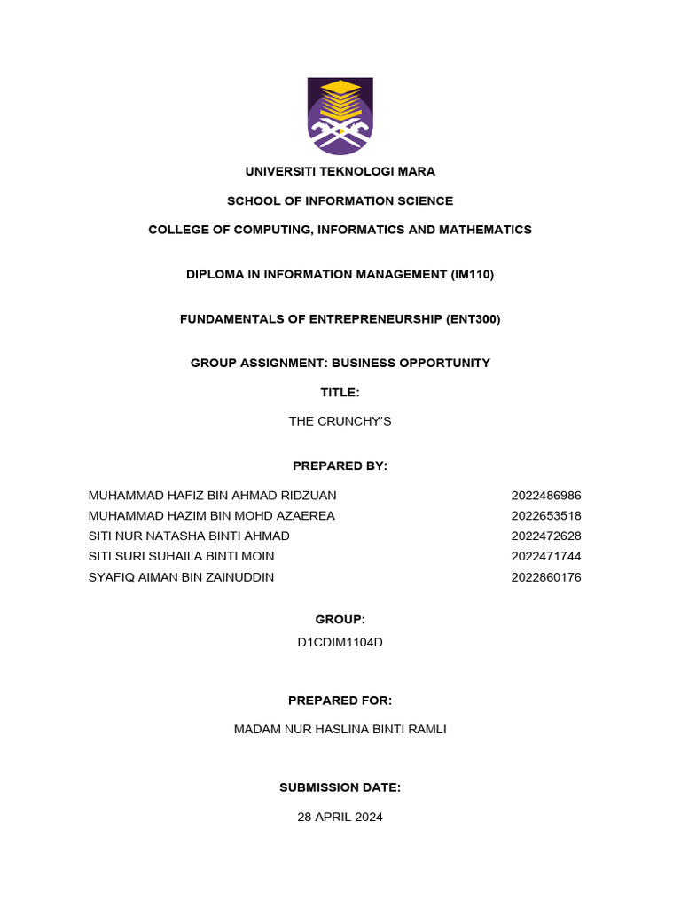 BUSS OPP EXAMPLE 2 | PDF | Sales | Business Model