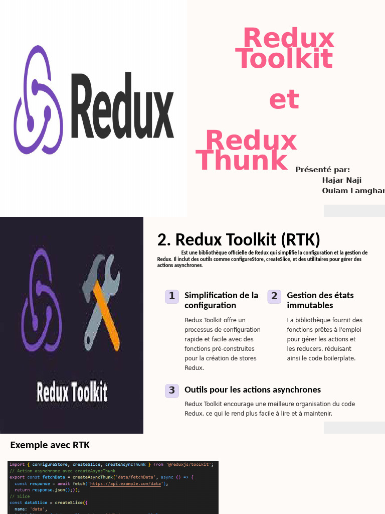 Presentation de Redux Toolkit Et Redux Thunk | PDF | Programmation informatique | Logiciel
