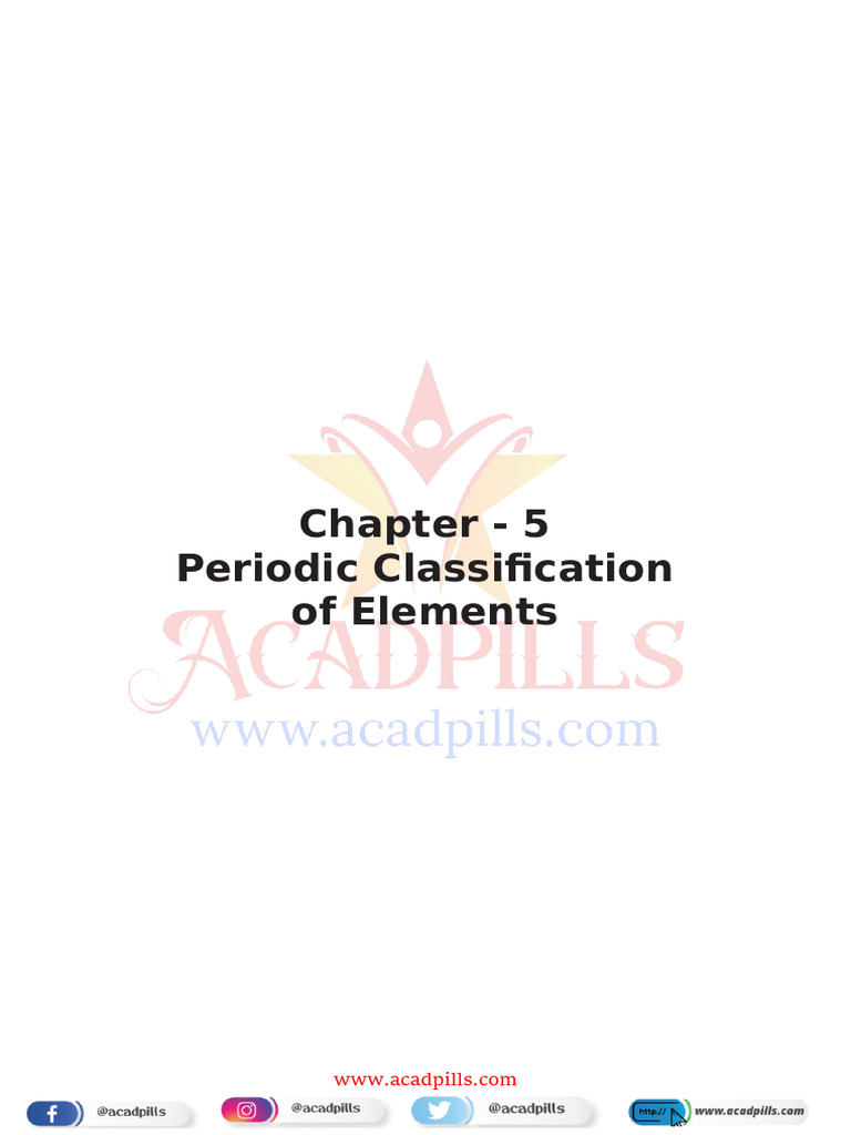 Chapter 5 - Periodic Classification of Elements | PDF