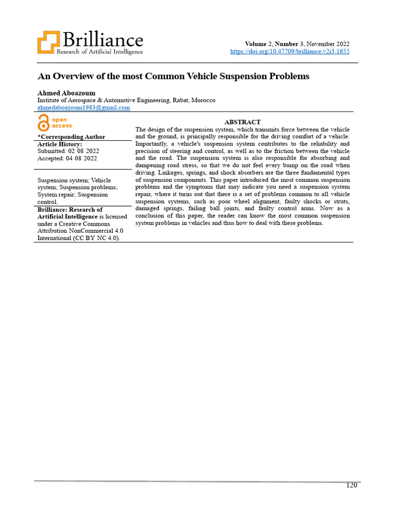 Common Vehicle Suspension Issues Explained | PDF | Mechanical ...