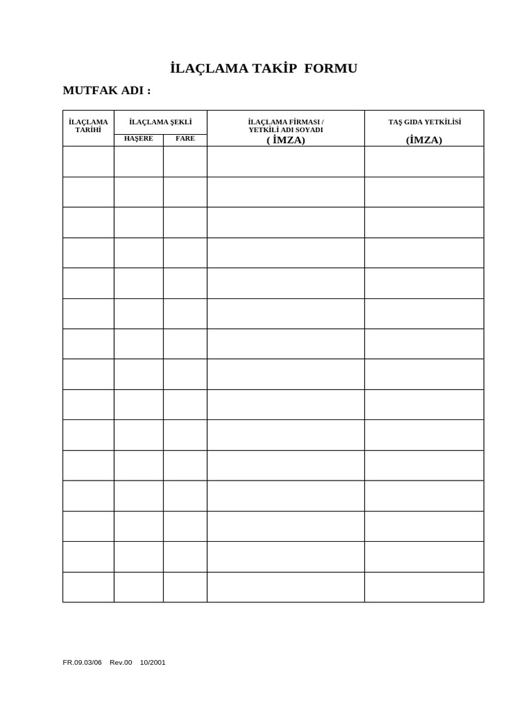 Form 06. Ilaclama Takip | PDF