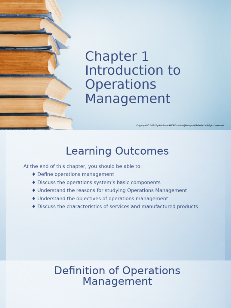 Chap 1 Introduction to Operations Management (1) | PDF