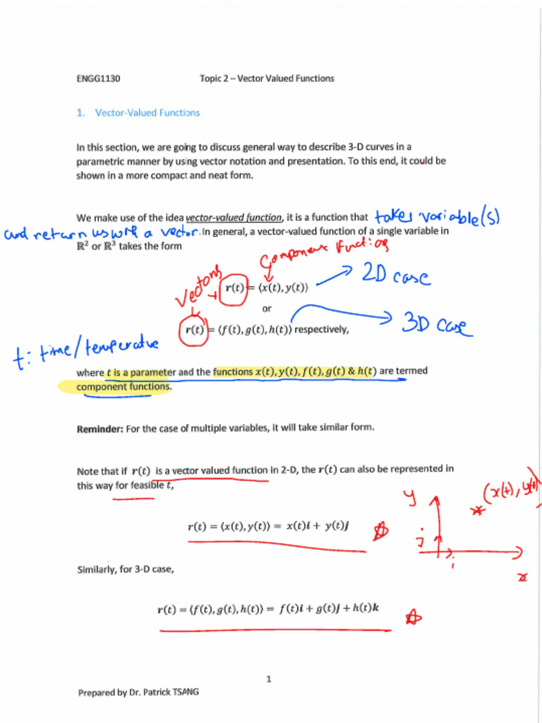 2 - Vector Valued Functions_Class | PDF