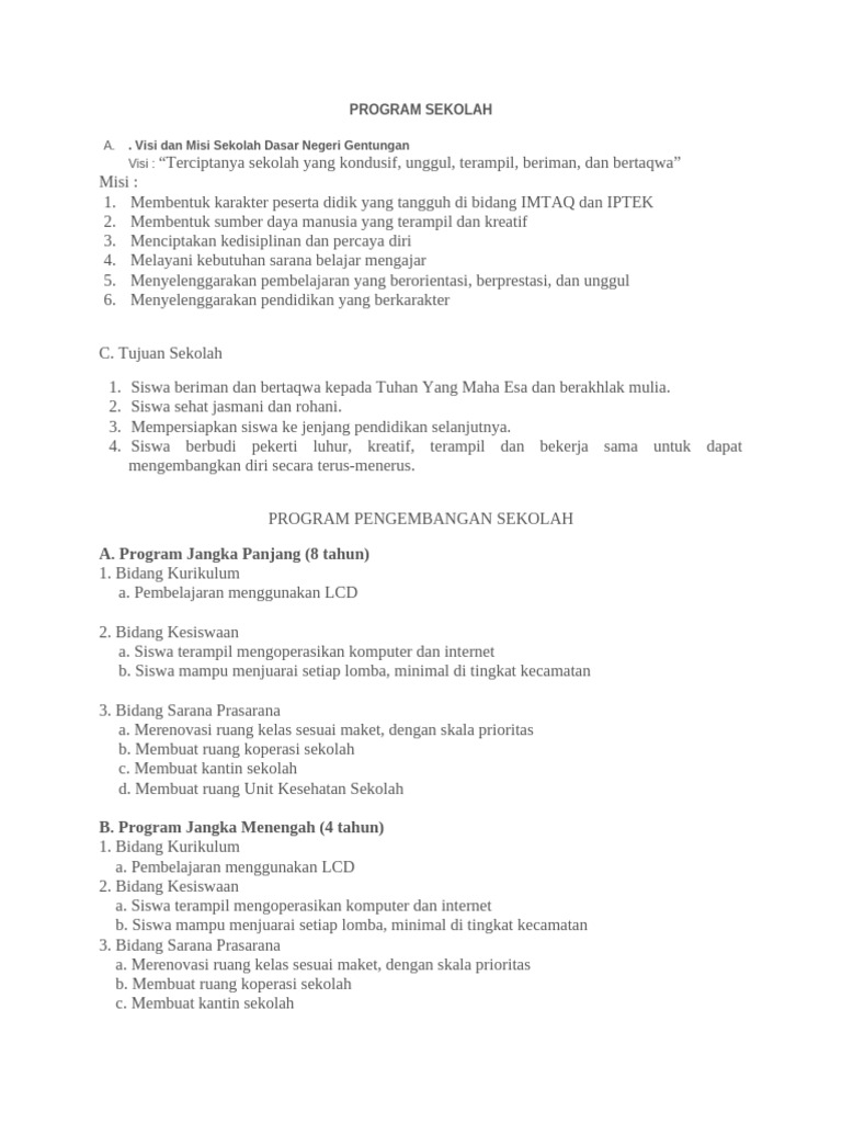 Contoh Program Sekolah | PDF