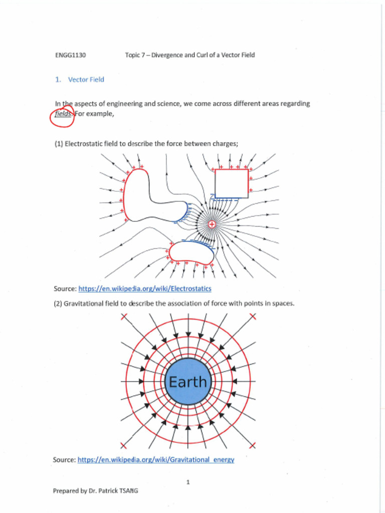 7 - Vector Field Divergence and Curl - Class | PDF
