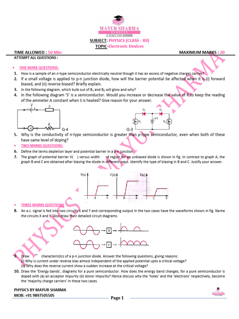Test - Electronics Devices | PDF