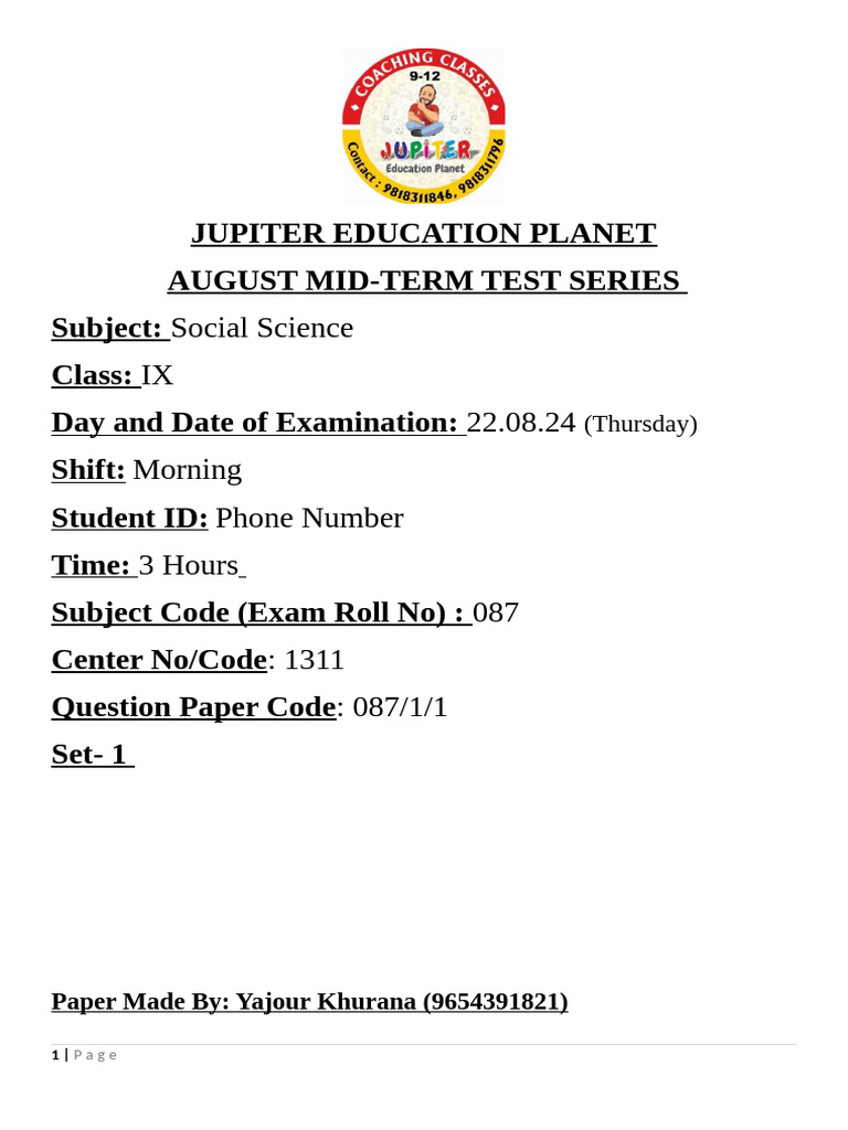 Social Science Final Mid Term 9 | PDF | Democracy | Political Ideologies