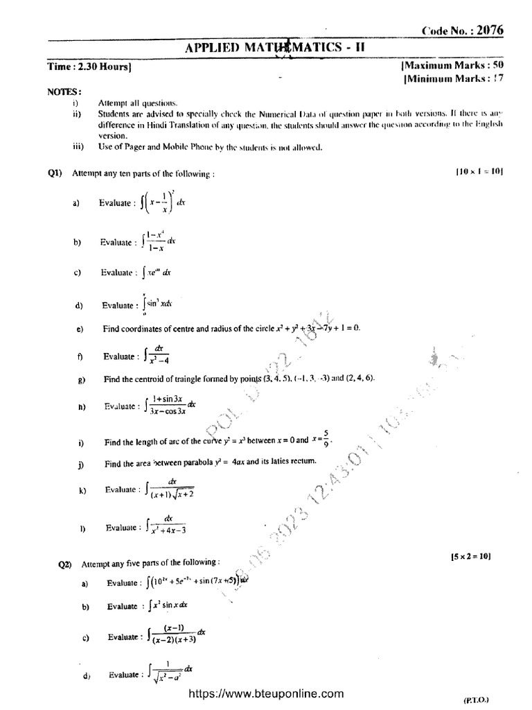 All 2 Sem Applied Mathematics 2 2076 Jun 2023 | PDF
