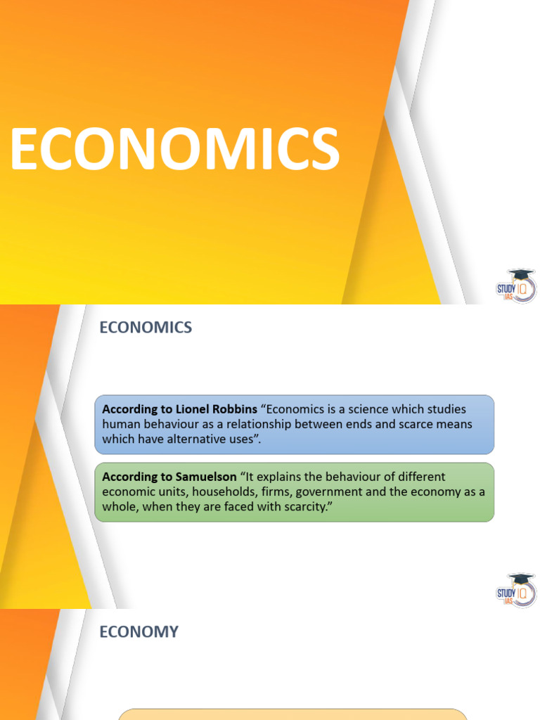 E - Basics of Economics Slides 1 - 1719041404 | PDF | Economics ...