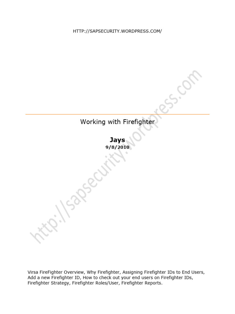 Firefighter | PDF | Login | User (Computing)