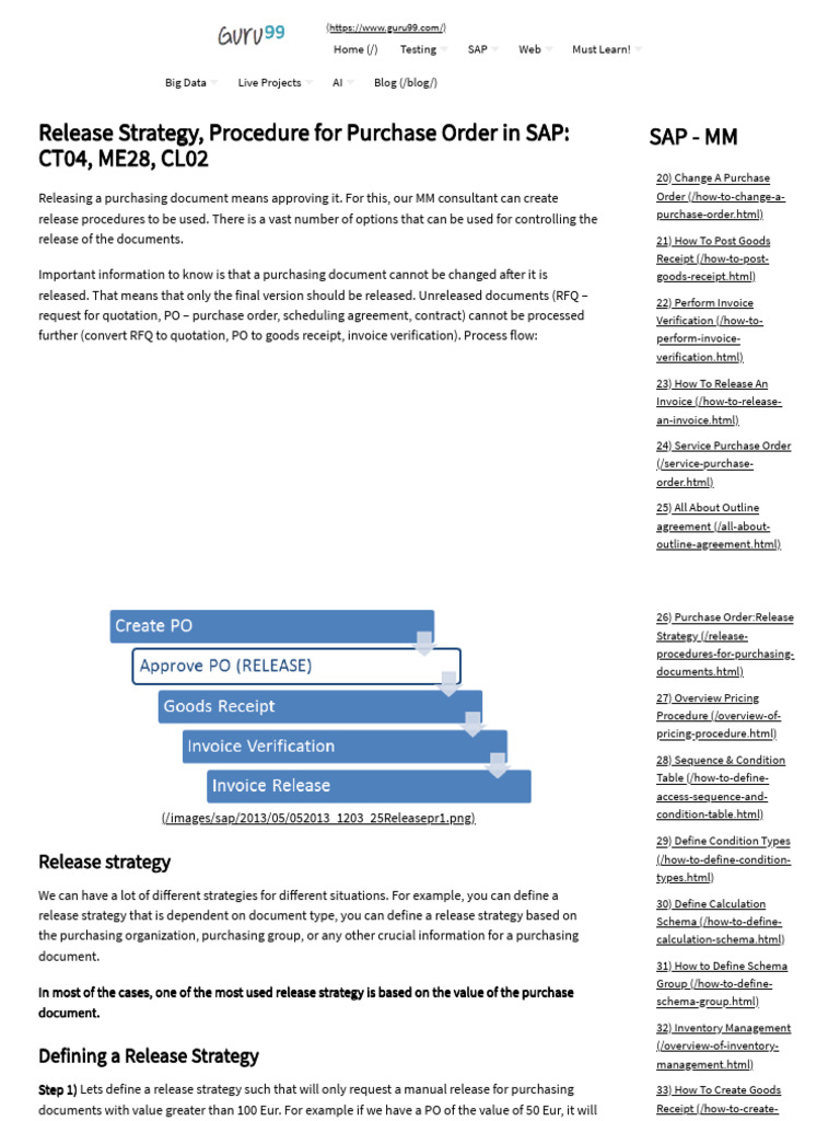 SAP Purchase Order Release Strategy Guide | PDF | Computing
