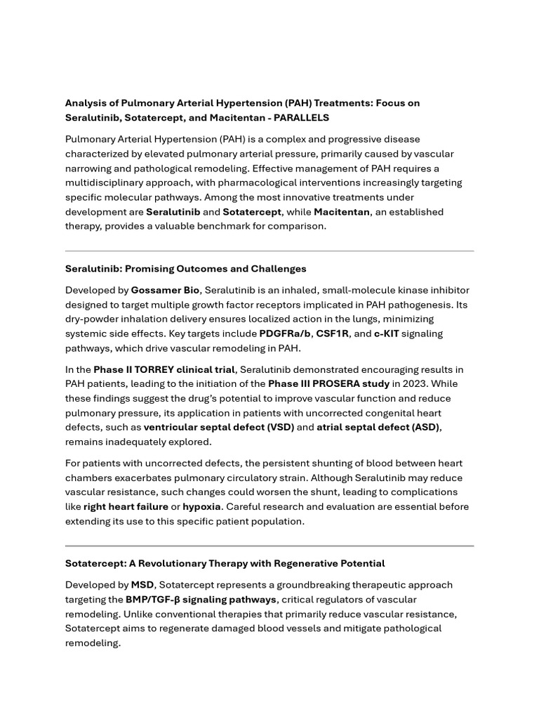 Parallels Between Pah Treatments - or Analysis Written With A Patient's ...