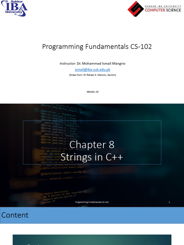 Strings C++ Explaination | PDF