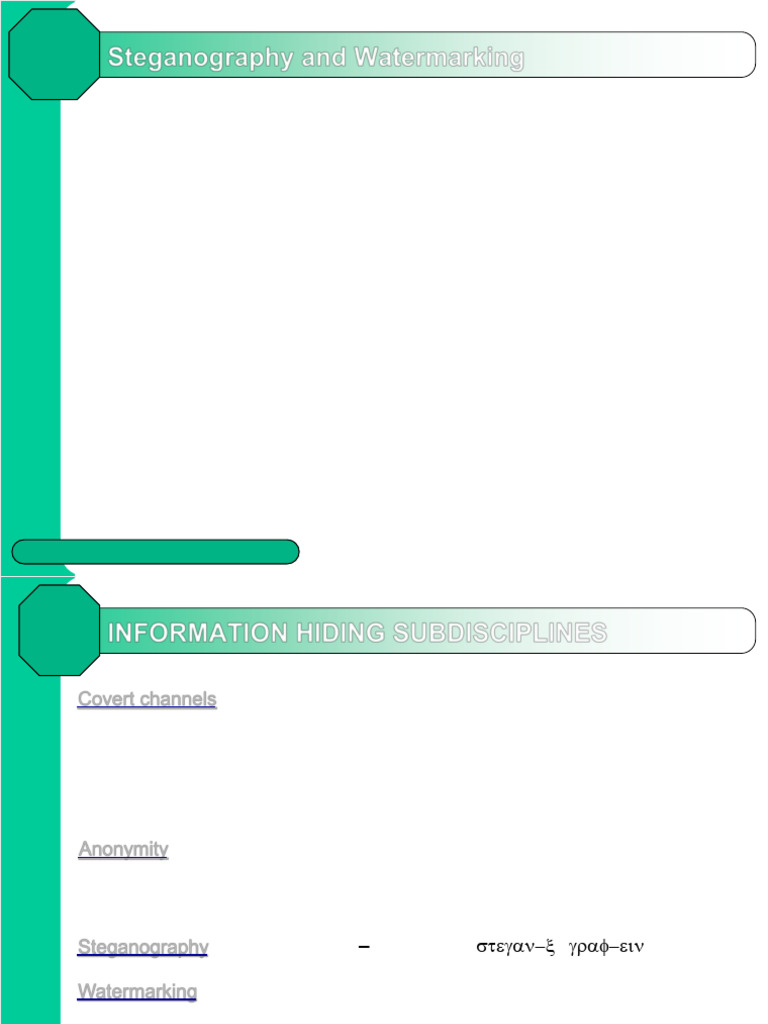 5.steganography and Watermarking | PDF | Public Key Cryptography | Cryptography