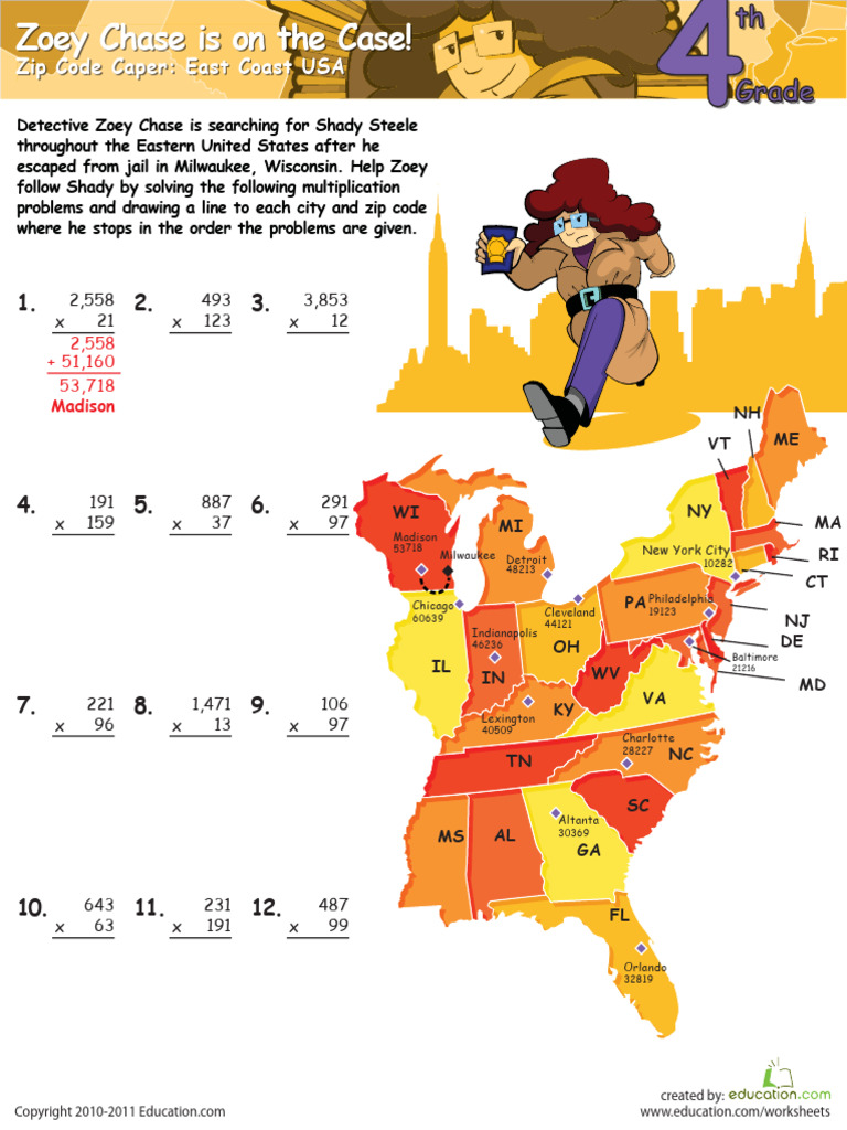 Multiplication Mischief East Coast Usa | PDF