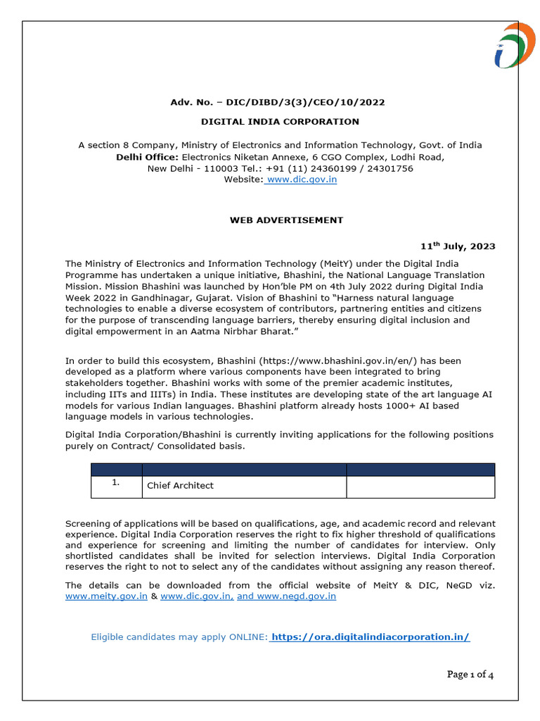 Chief Architect Position | PDF | Artificial Intelligence | Intelligence ...