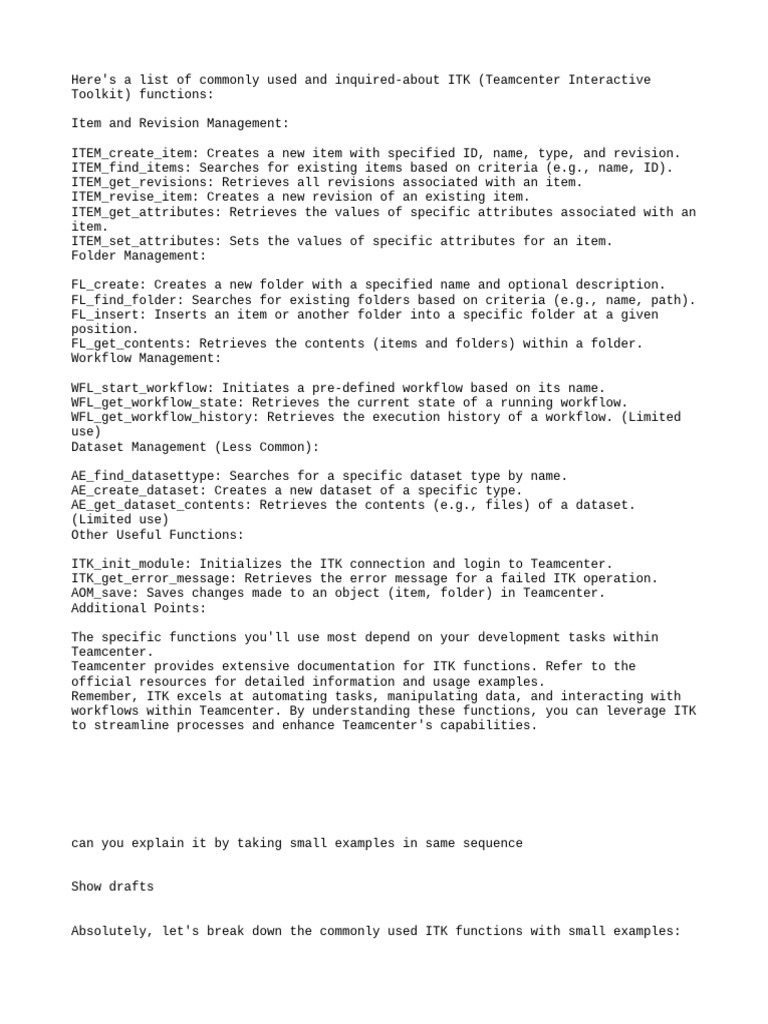 ITK Functions Common Gemini Expl | PDF | Information Technology | Information Science