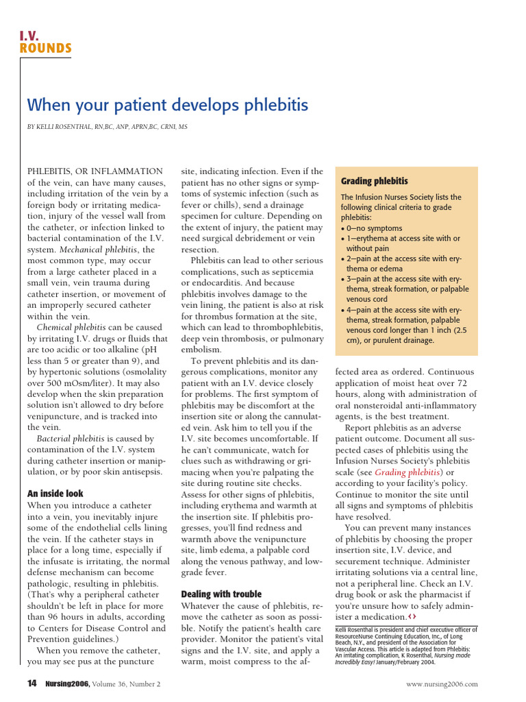 When Your Patient Develops Phlebitis | PDF | Intravenous Therapy | Vein