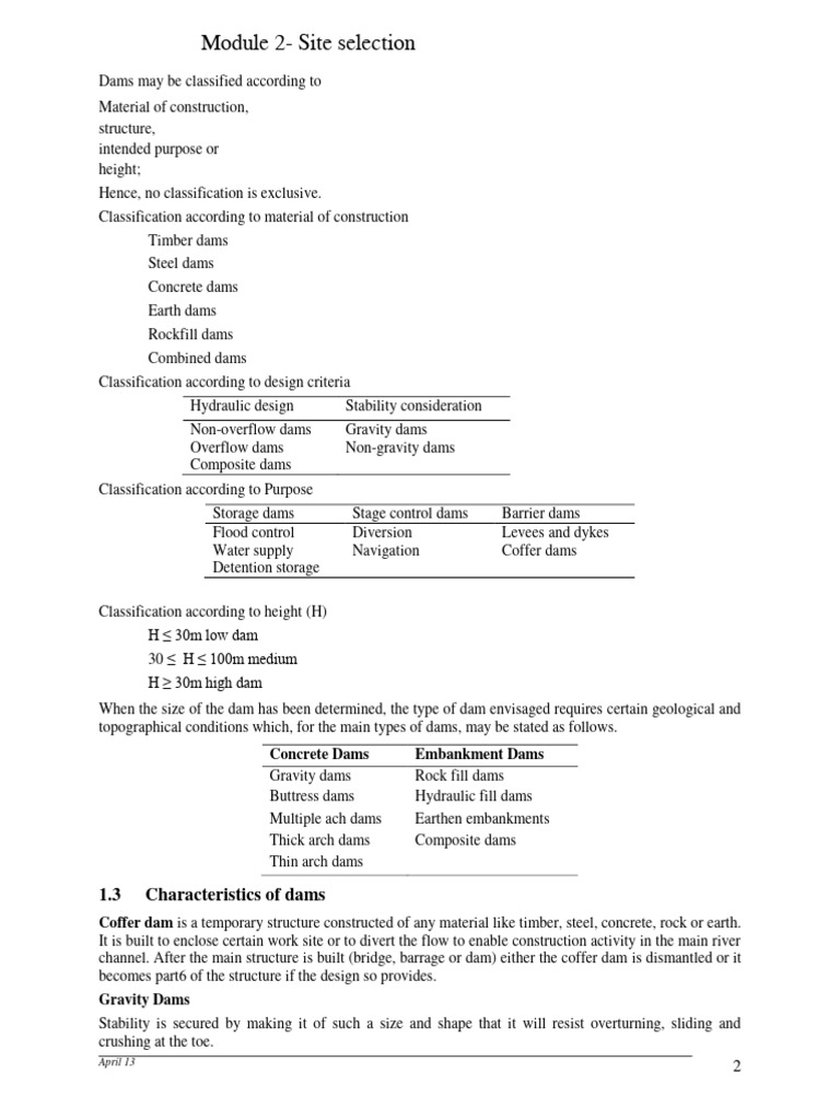 Hydrolic structure module Module 2 | PDF | Dam | Reservoir