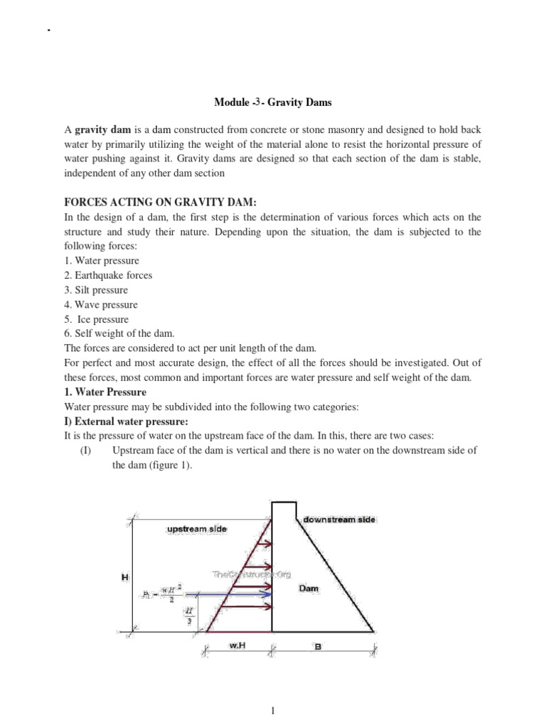 Hydrolic Structure Module Module 3 | PDF | Dam | Stress (Mechanics)
